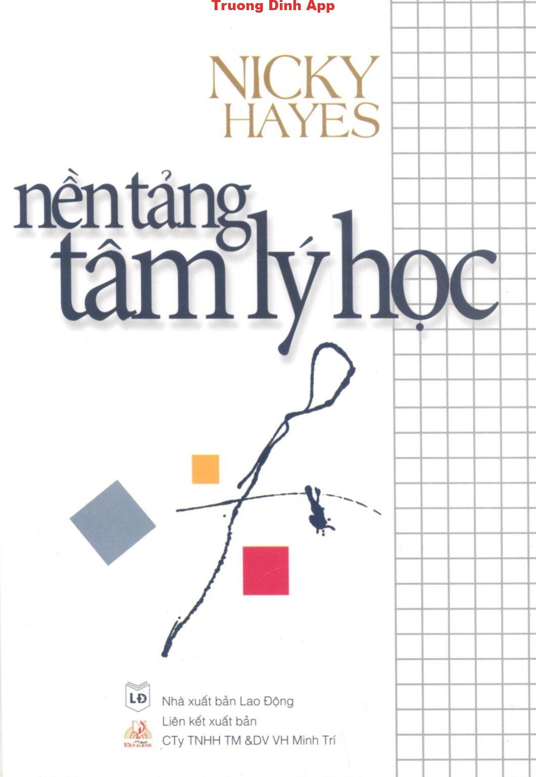 Nền Tảng Tâm Lý Học – Nicky Hayes – TBooks
